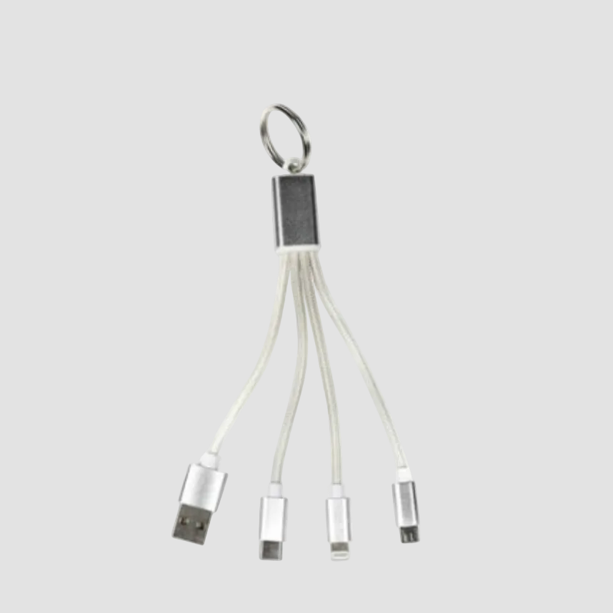 USB 3-i-1 Nøglering Kabel | Oplad Tre Enheder - GreenCarGear.dk